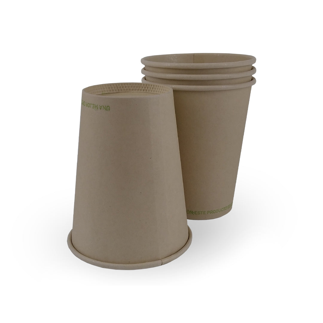 Vaso compostable beige - 12oz / 500 unidades - Ceroplas